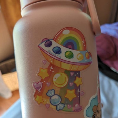 Rainbow UFO Sticker Transparent Sticker Vinyl Sticker Die Cut Sticker ...