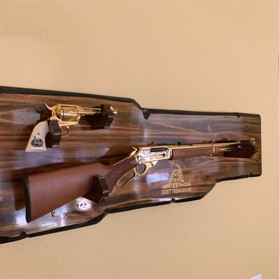 Rustic CHERRY Pyrography Wood Burned Henry Gun Rifle Plaque Ranch ...