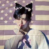 BTS Suga Long Hair Photo Flag Banner, Agust D Suga American Flag ...