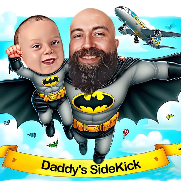 Custom Family Cartoon Portrait, Custom Family Portrait, Personalized ...