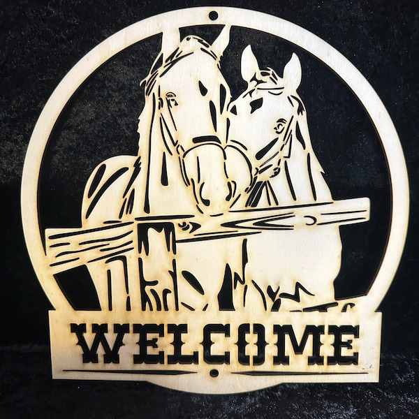 Welcome Sign DXF CNC, Horse Svg, Dxf File for Laser, SVG File for ...