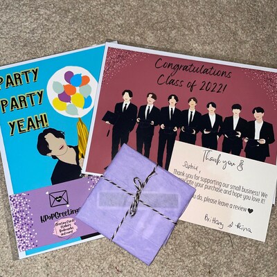 BTS JK Jungkook Birthday Greeting Card, Birthday Card, Cute Card, Kpop ...