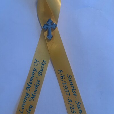Personalized Memorial Ribbons With Pins for Funeral or Celebration of ...