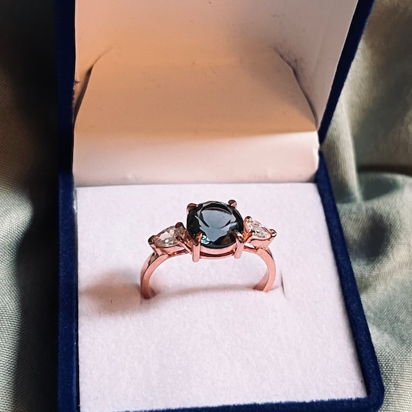 Vintage Teal Sapphire Ring Personalized Gift for Her Teal Sapphire ...