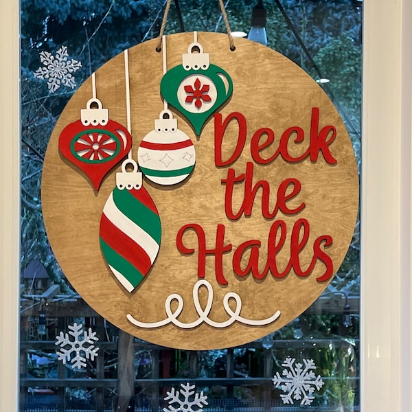Deck the Halls Door Hanger | Ornament Christmas Door Decor | DIY ...