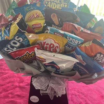Mixed Crisp Bouquet Gift Set, Savoury Hamper, Personalised Gift Box ...