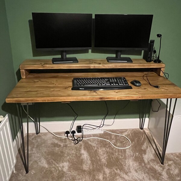 Rustic Desk for Home Office Desk Hairpin Legs Steel Legs Reclaimed Desk ...