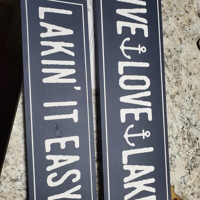 Lakin' It Easy Framed Sign Customizable Lake Sign Lakehouse Sign Lake ...