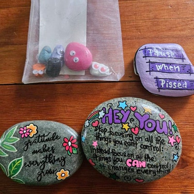 3 Rock Bundle Hand Painted Rocks - Etsy