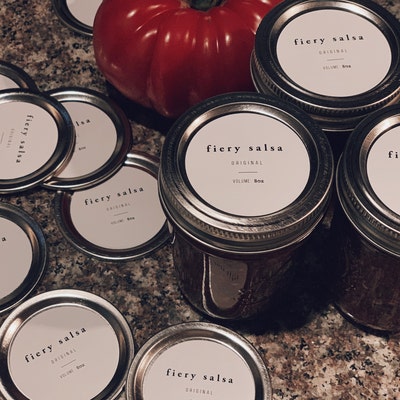 Classic Jar and Canning Labels Custom Durable, Water and Oil Resistant ...