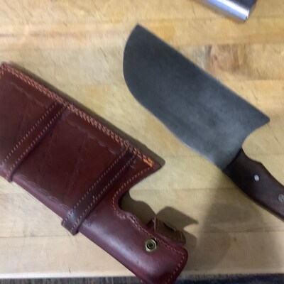 Custom Handmade Damascus Steel Dagger Knife & Leather Cover - Etsy