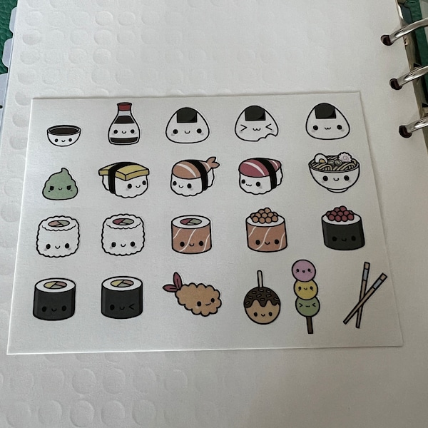 Sushi Kawaii Clipart Bundle Cute Sushi Clip Art Onigiri Nigiri Maki ...