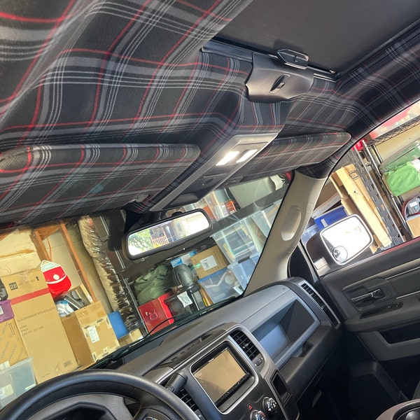 Plaid Car Upholstery Fabric - VW Golf GTI MK7- 3mm Foam - 59" - 150CM - Tartan - Perfect for ...