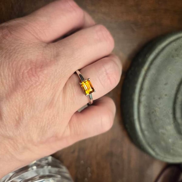 Ring Genuine Yellow Topaz-november Birthstone Ring-yellow Gemstone ...