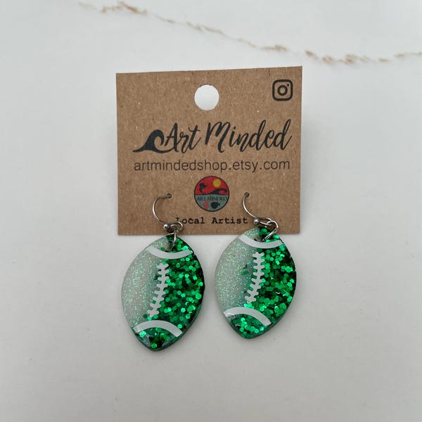 Sparkly Football Earrings, Personalized Custom Game Day Earrings ...