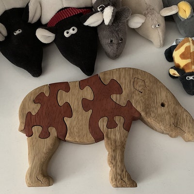 Sea Animals Wooden Puzzle, Hand Made, Scroll-saw Game Shark, Dolphin ...