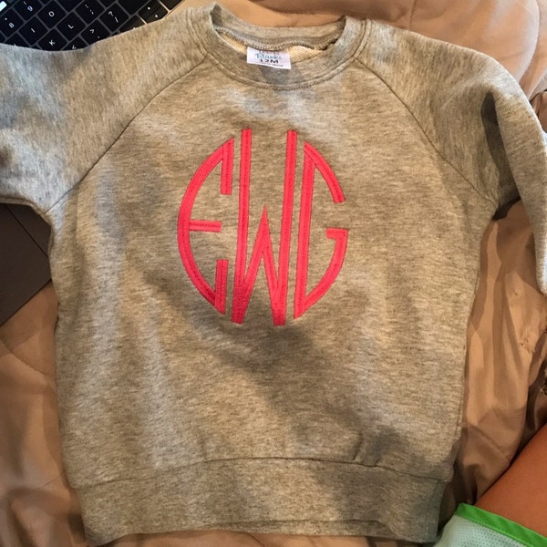 Monogrammed Sweatshirt, Toddler Sweater, Girls Monogram Shirt, Boys ...
