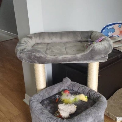 IVORY CREAM Cuddle Fleece 3pc Cat Tree Bed Replacement Set to - Etsy UK