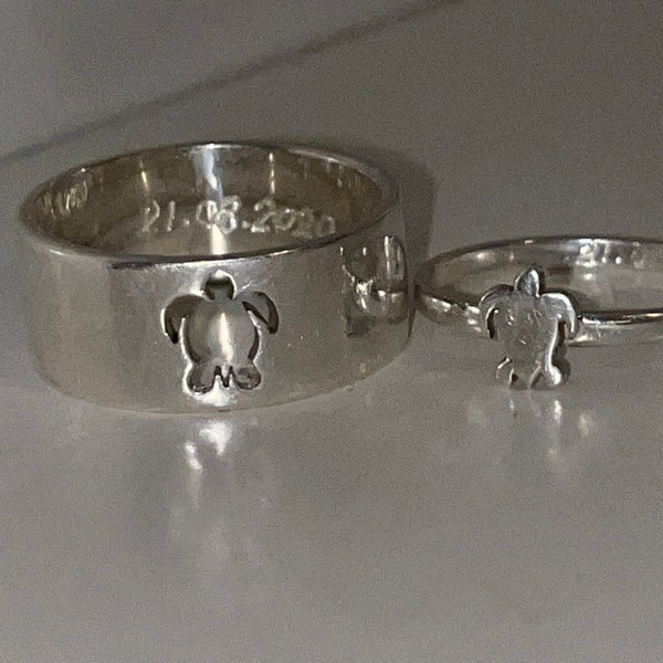 Sea Turtle Matching Promise Ring for Couples - Bring Your Gift ...