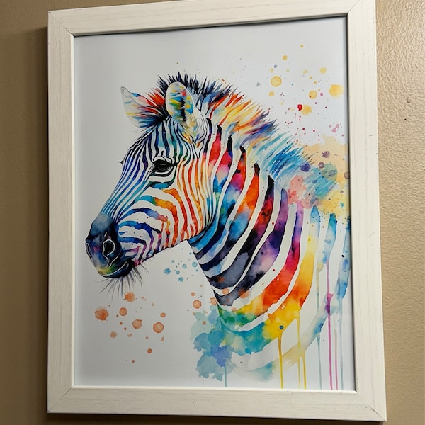 Set of 6 Safari Animals Watercolor PRINTABLE ART Giraffe Print Animal ...