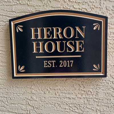 10 Round House Number Engraved Plaque, Housewarming Gift, Address ...