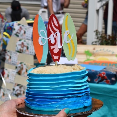 Surfboard Cake Topper/ Surfing Birthday Cake Topper/ Surfing Party/ the ...