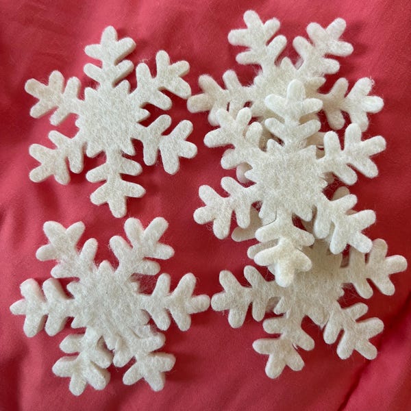 Bulk Felt Snowflakes for Holiday Crafting - Flat Felt Snow Flake ...