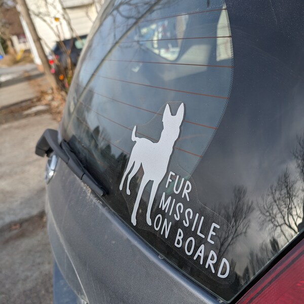 Belgian Malinois Fur Missile Decal, Belgian Shepherd Bumper Sticker ...