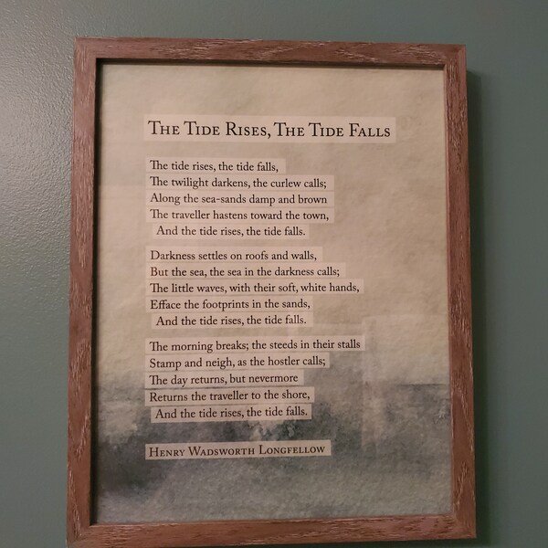 Sea Poetry Art Poem, Henry Wadsworth Longfellow the Tide Rises, the ...
