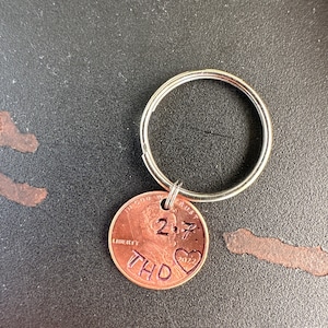 Custom Penny Keychain Penny Keychain Anniversary Gift Gift - Etsy