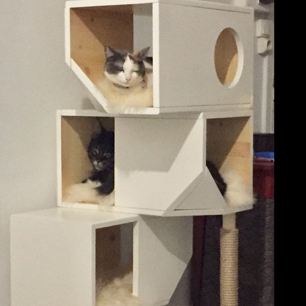 Freestanding Wooden Modular Cat House - Etsy