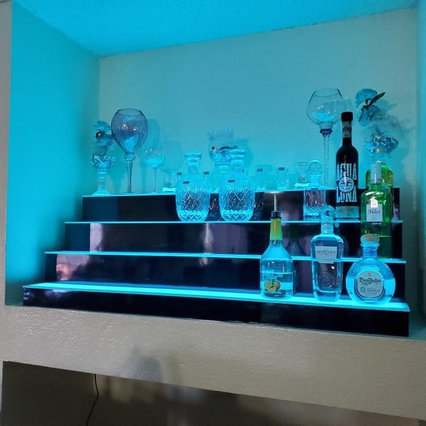 20" Led Lighted Bar Shelf for Back Bar or Home Bar 2 Step - Etsy