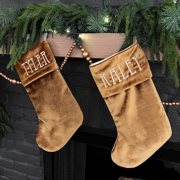Embroidered - Velvet Christmas Stockings - Design Your Own - Etsy