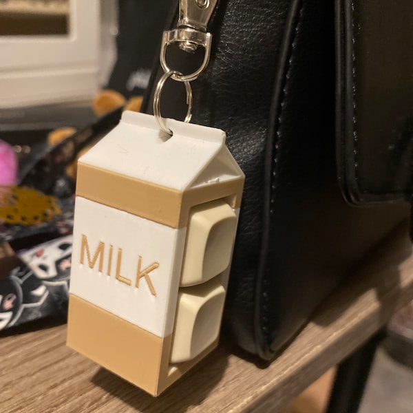 Milk Carton Fidget Toy Keychain: Clicky Clacky Mechanical Keyboard - Etsy