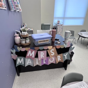 Bulletin Board Bunting SPOTTY BOHO Editable - Etsy UK