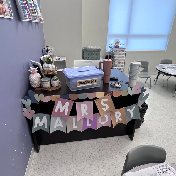 Bulletin Board Bunting | SPOTTY BOHO | Editable - Etsy