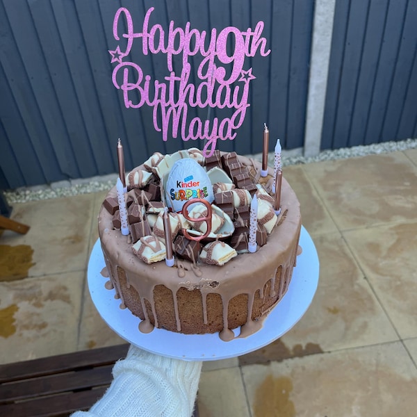 Personalised Happy Birthday Cake Topper Custom Cake Decoration With Any ...