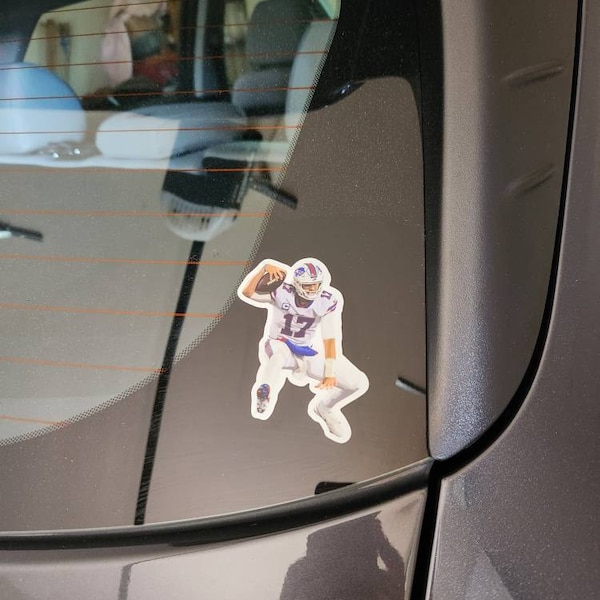 Josh Allen Buffalo Bills Vinyl Sticker Hurdle Jump (white Border) - Etsy