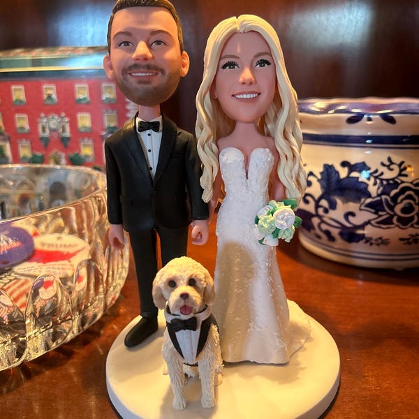 Handmade Custom Marry to Me Kiss Wedding Bobble Head Handmade Polymer ...