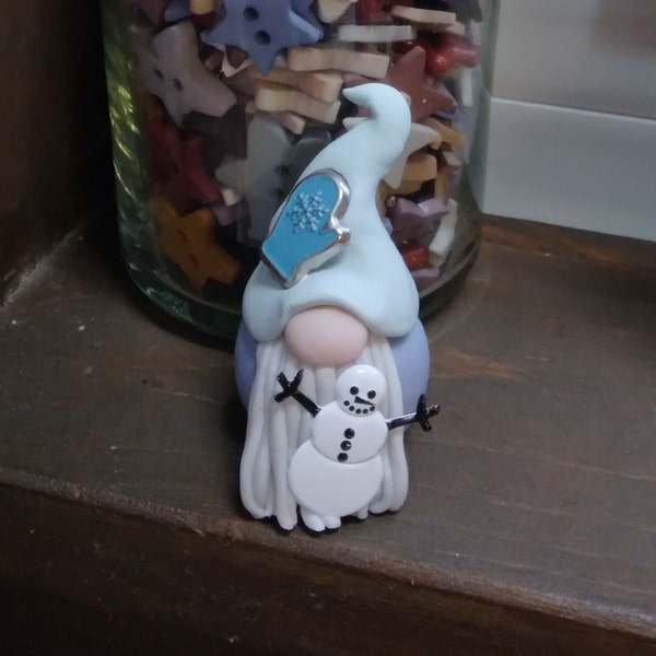 One Winter Snowman Gnome ,clay Gnome Creations, Gnome, Surprise Gnome ...