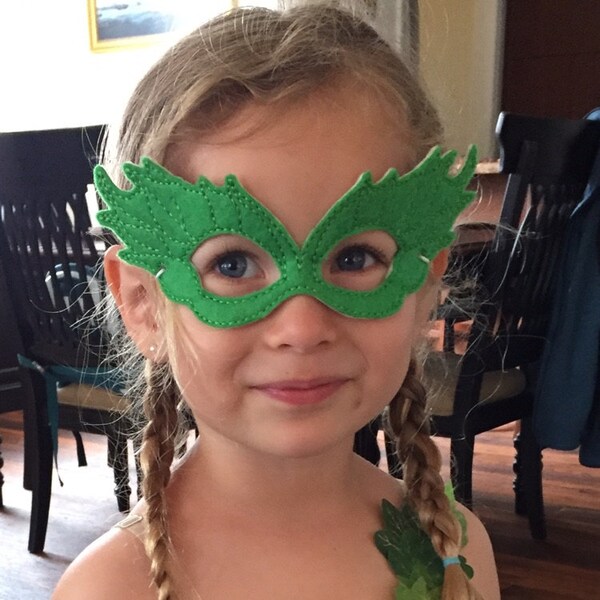 Felt Embroidered Mask - Poison Ivy Mask - Kid & Adult - Creative Play ...