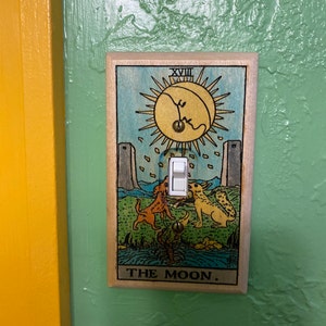 Hand Painted Tarot Card Light Switch Cover the Moon Lightswitch Cover ...