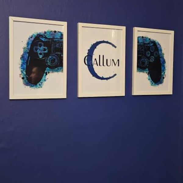 Gaming Print, Gamer Gift, Set of 3, Gaming Prints Personalised, Games ...