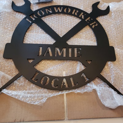 Metal Ironworker Sign Custom Made, Current Job or Retirement Gift, Gift ...