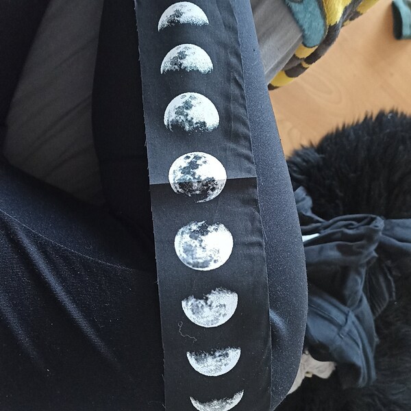Silkscreen Print MOON PHASE Patch Lunar Calendar Black Cotton - Etsy