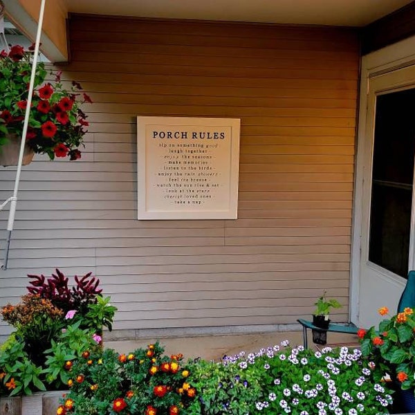 Lg, Porch Rules Sign, Porch Decor, Porch Wall Sign, Porch Rules ...