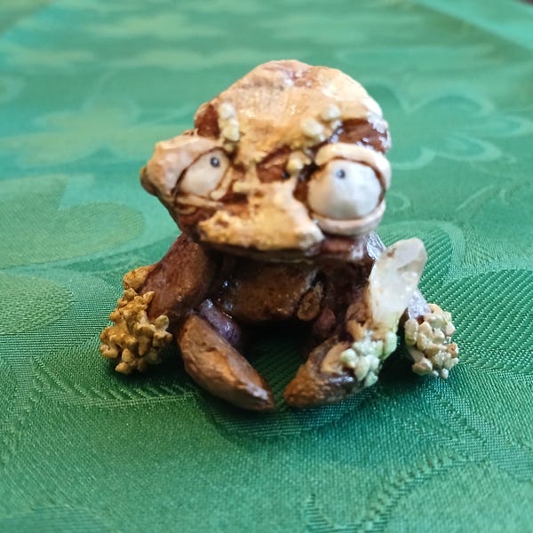 Rocklin, Handmade Rock Goblin Creature - Whimsical Stone Art. - Etsy