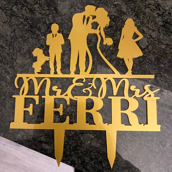 Family Cake Topper,wedding Cake Topper With Children,family Cake ...