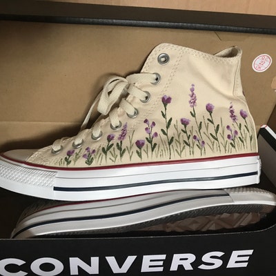 Floral Custom Painted High Top Converse - Etsy