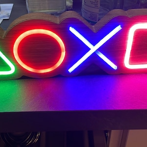 Wooden Playstation Stand With Cutout Effect Ps Logo Sign Ps5 Ps4 Gaming ...